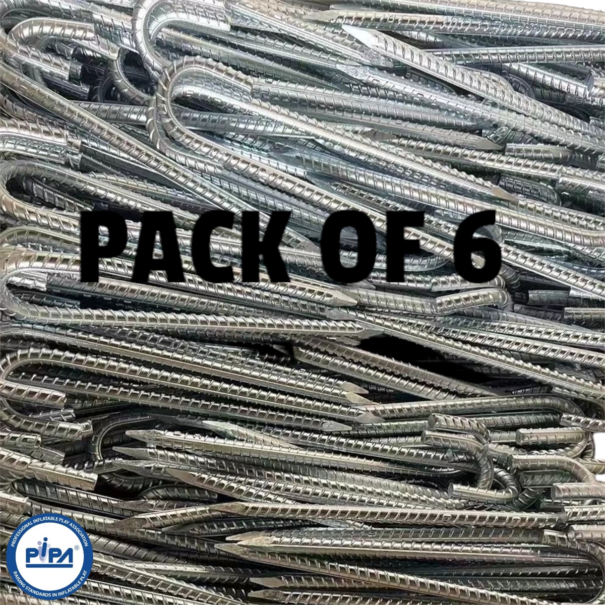 BBOL-300A - 6x Deluxe Galvanized Pegs/ Anchor stake pack - Bouncy ...